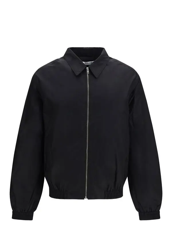 Acne Studios Lightweight Recycled Nylon Jacket With Logo Detail - Black