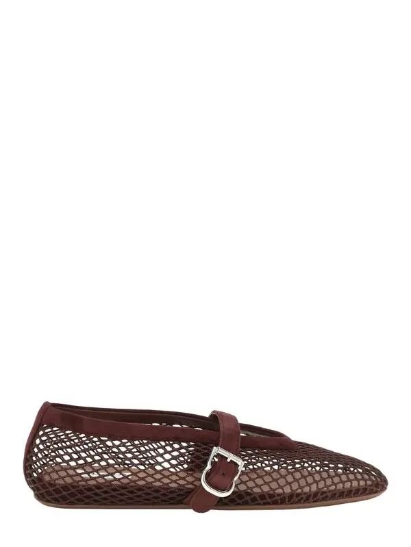 Alaïa Mesh Ballerinas With Buckled Strap - Multicolor