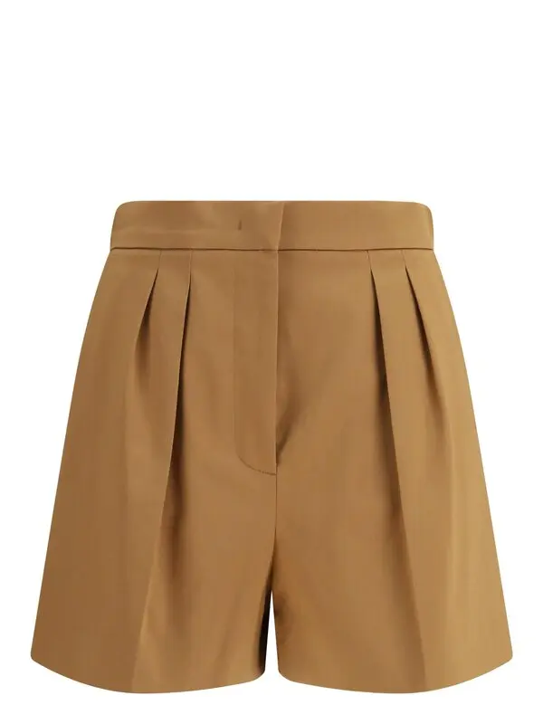 Max Mara Stretch Cotton Satin Shorts - Cream