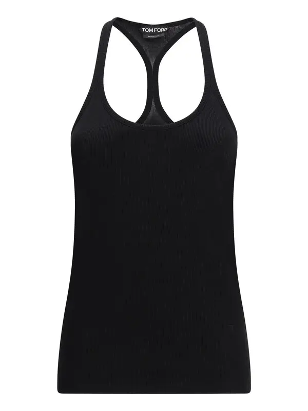 TOM FORD Silk-blend Ribbed Jersey Tank Top - Black