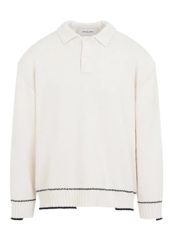 GOLDEN GOOSE Rindley Knit Polo - White