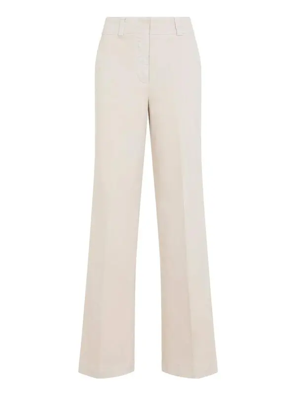 Peserico Wide Leg Cotton Pants - Multicolor