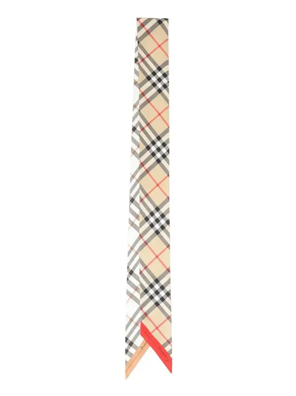 Burberry Check Silk Skinny Foulard - Multicolor