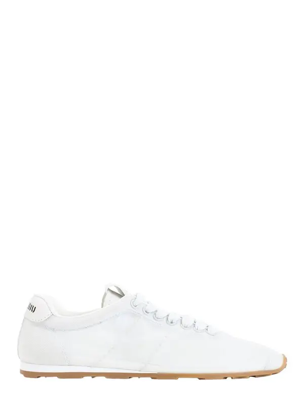 Miu Miu Technical Fabric Lace-up Sneakers - White