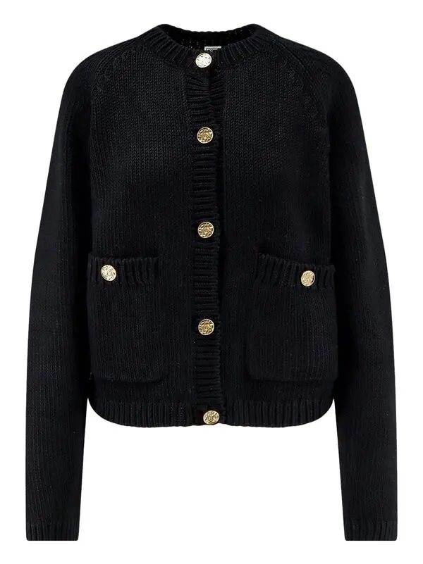 TOTEME Organic Cotton Cardigan - Black