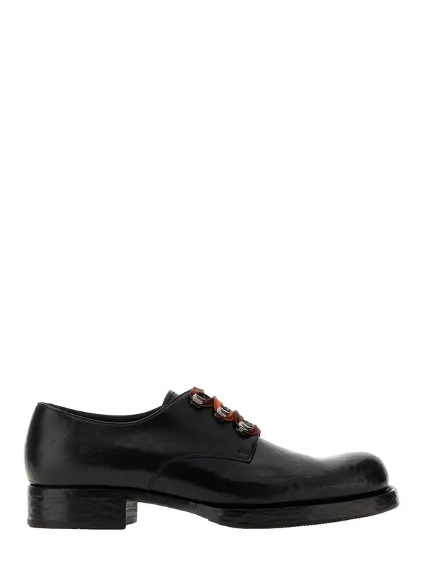 Prada Calf Leather Lace-up Shoes - Black