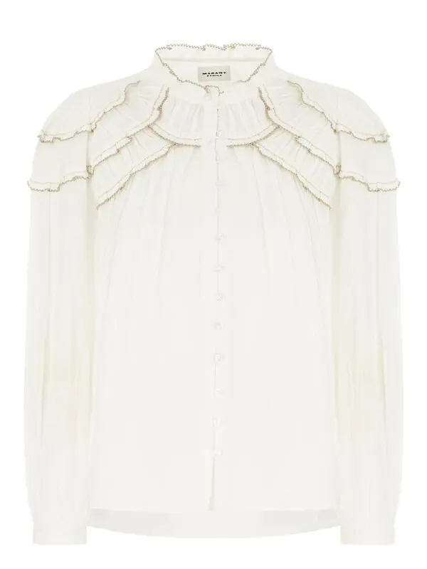 Isabel Marant Étoile Embellished Mandarin Collar Blouse - Multicolor
