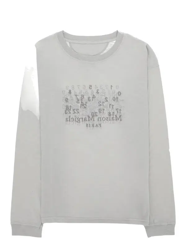 MAISON MARGIELA Long Sleeve Cotton T-shirt - Grey