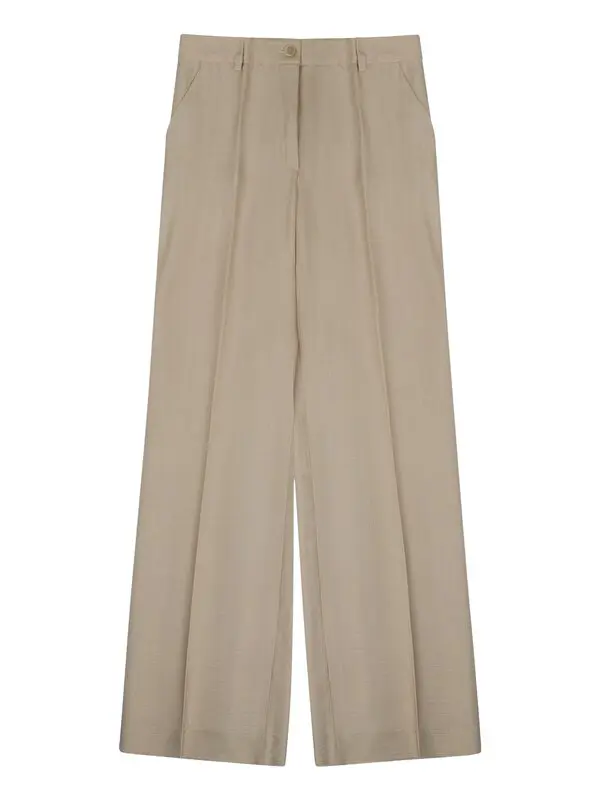 P.a.r.o.s.h Viscose Wide Leg Trousers - Beige