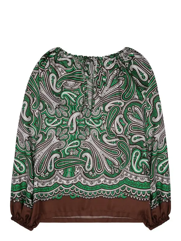 P.a.r.o.s.h Silk Paisley Print Blouse - Green