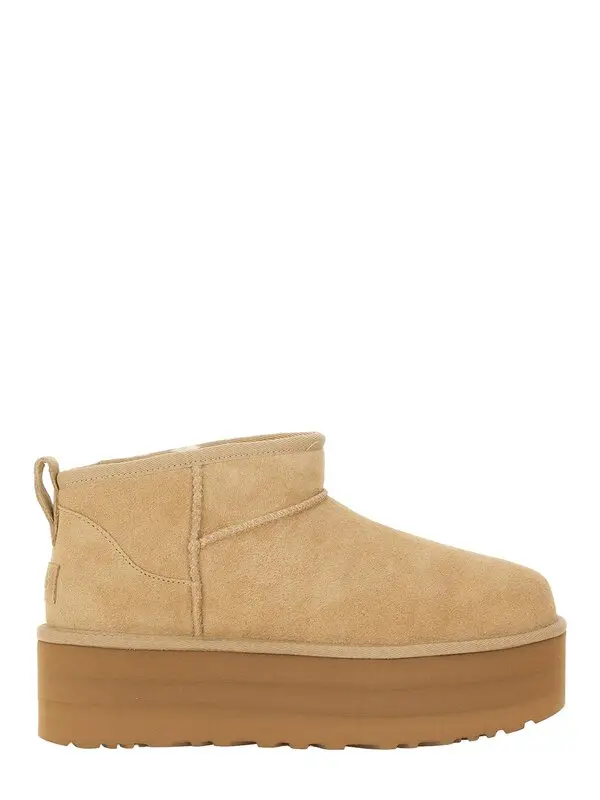 UGG Stivale Classic Ultra Mini With Platform - Beige