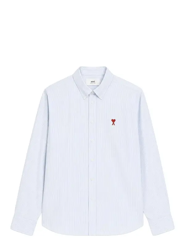 AMI Paris Camicia Con Logo - Blue