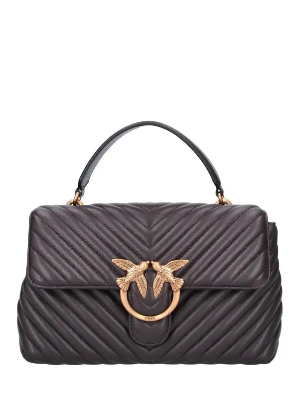 Pinko Genuine Leather Shoulder Bag - Brown