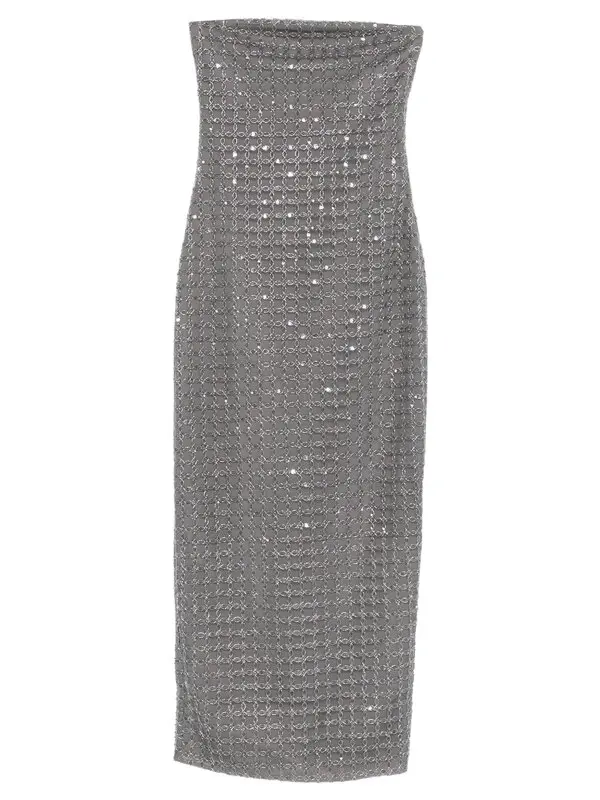 ROTATE BY BIRGER CHRISTENSEN Embellished Maxi Tube Dress - Grigio