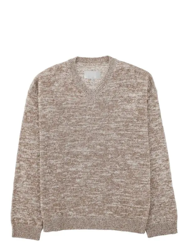 MAISON MARGIELA V-neck Cotton Wool Blend Sweater - Beige