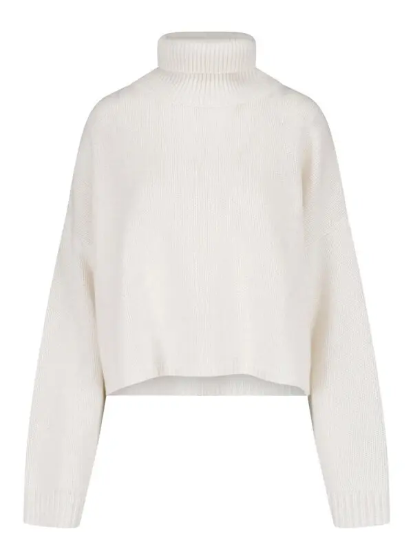 LISA YANG 100% Cashmere Turtleneck Sweater - White
