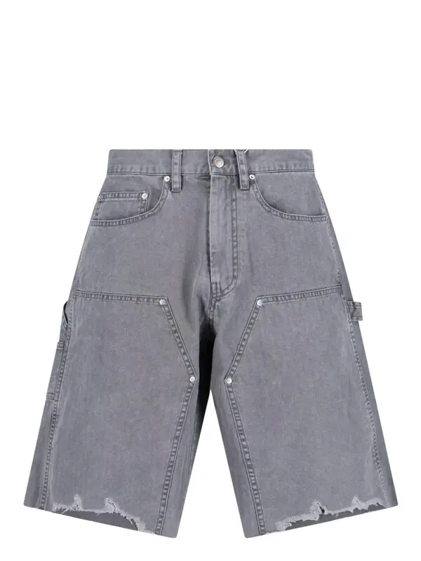 TONYWACK Cotton Blend Carpenter Shorts - Grey