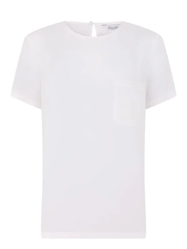 Max Mara Short-sleeve Silk Shirt With Pocket - White
