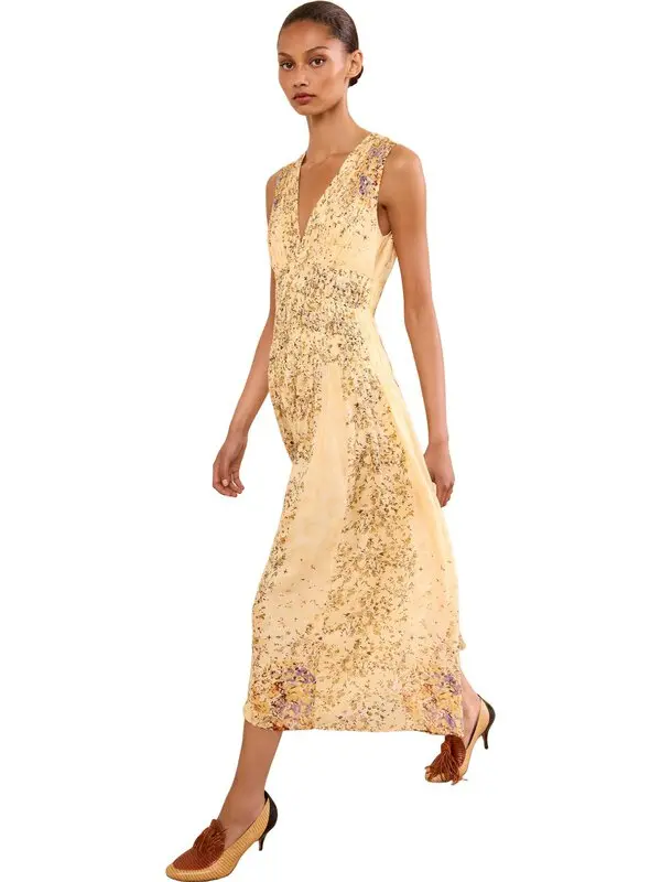 Ulla Johnson Sylvie Sleeveless Silk Dress - Forsythia