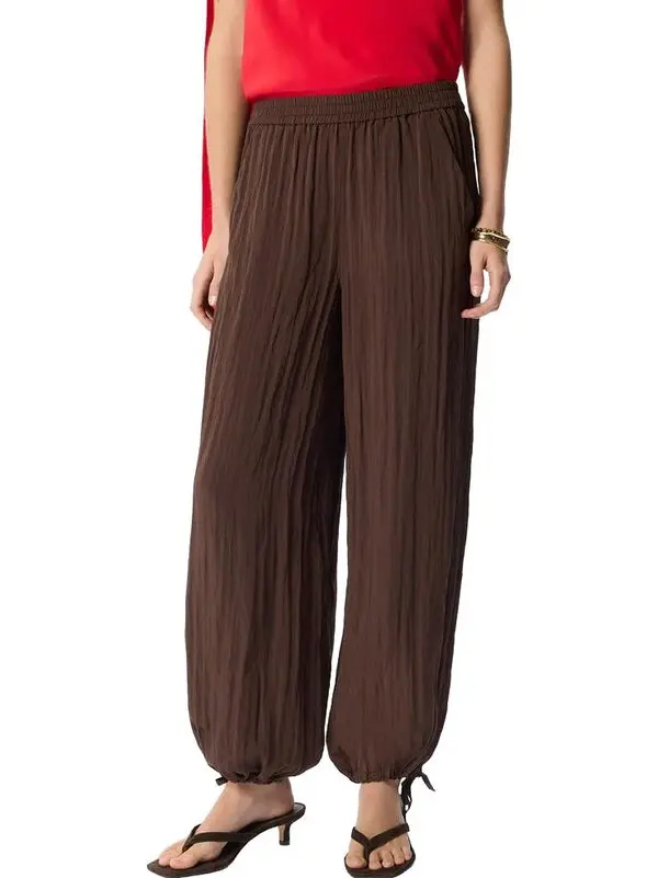 Whistles Balloon Tie Hem Trousers - Brown