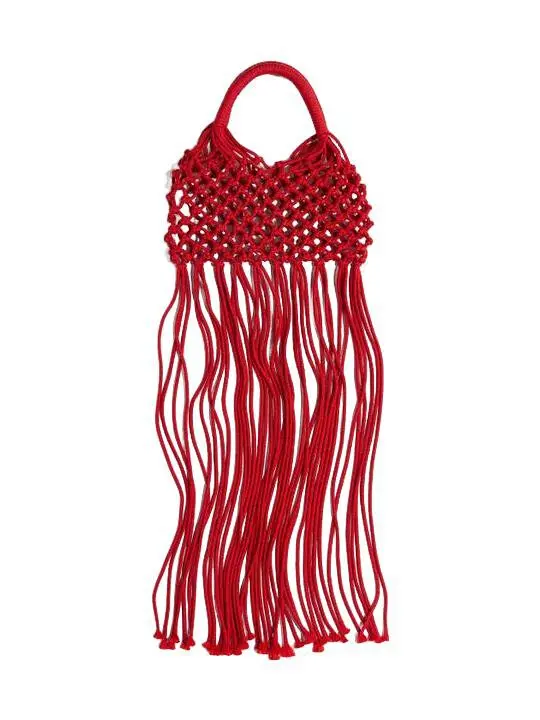 H&m Fringed Net Handbag - Red