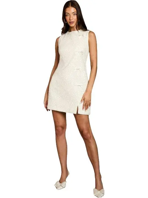 Coast Sequin Bow Detail Mini Shift Dress - Ivory