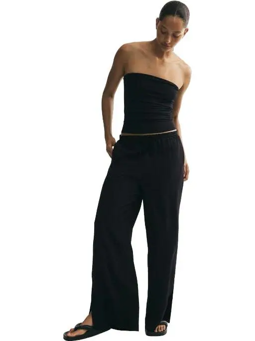 H&m Viscose-blend Drawstring Pants - Black