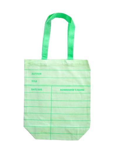 JOLLITY & CO Book Club Library Green Canvas Tote Bag - Assorted Pre-pack