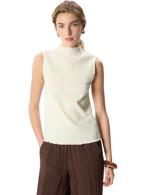Whistles Textured Sleeveless Top - Ivory