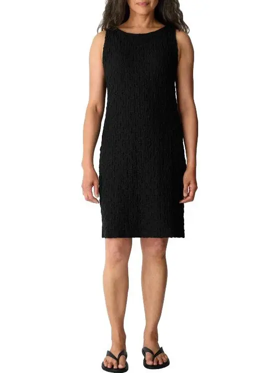 Eileen Fisher Sleeveless Bateau Neck Dress - Black