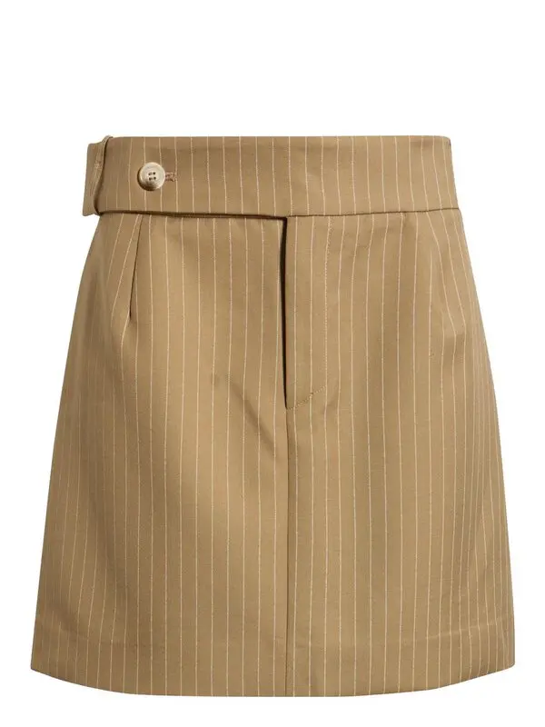 Oddmuse Pinstripe Miniskirt - Camel