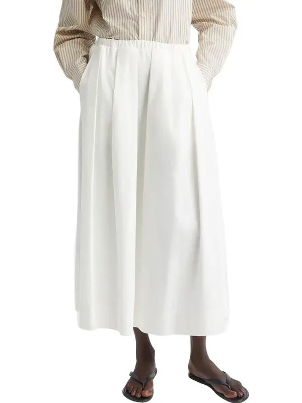 KALLMEYER Pleated Organic Cotton Maxi Skirt - Ivory