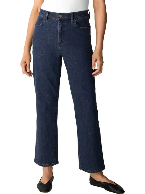 Eileen Fisher Straight Ankle Jeans - Medium Indigo