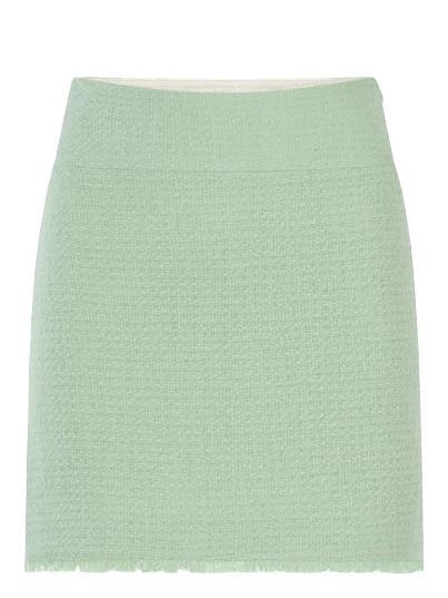REALLY WILD CLOTHING Gabrielle Wool Boucle Mini Skirt - Green