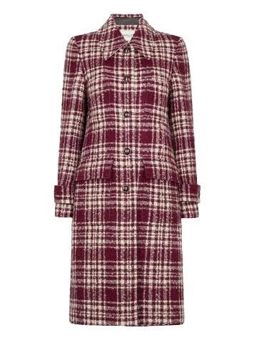 REALLY WILD CLOTHING Wool And Mohair Check Coat - Cranberry