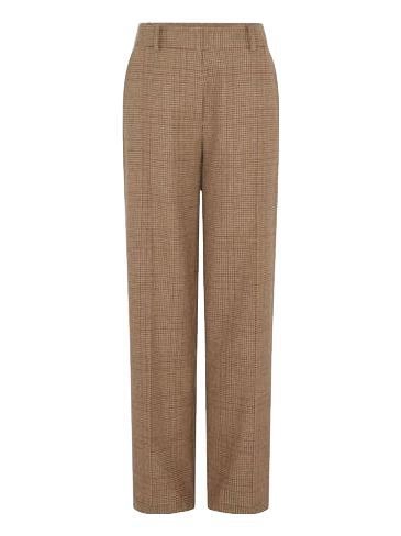 REALLY WILD CLOTHING Rosemont Cotton Wool Blend Straight Leg Trousers - Brown