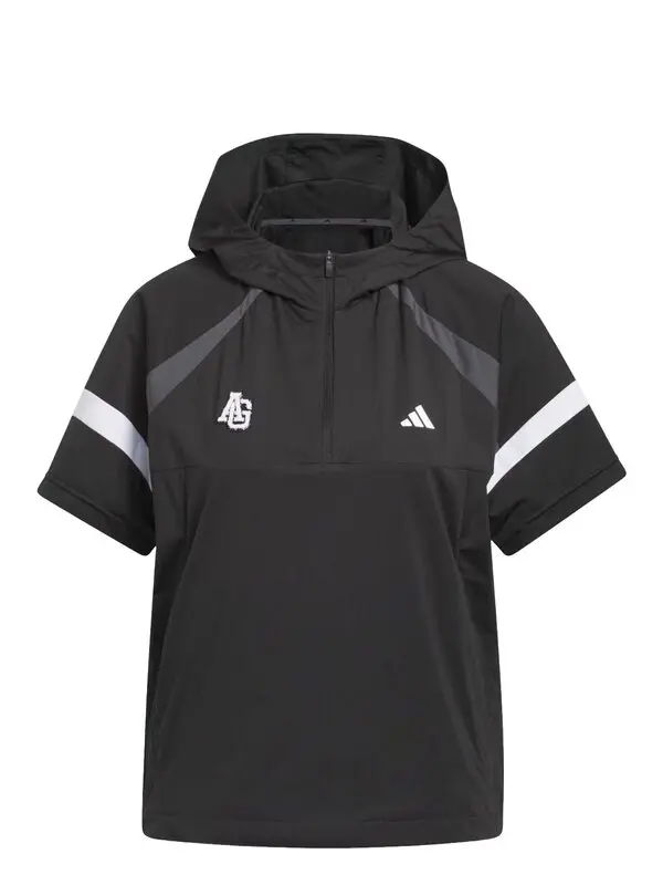 Adidas Half-zip Hooded Anorak Jacket Asia Sizing - Black