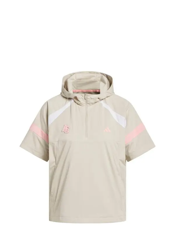 Adidas Half-zip Hooded Anorak Jacket - Khaki Three