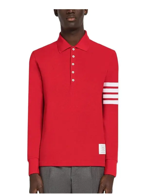 Thom Browne Collar Long Sleeve T-shirt - Red
