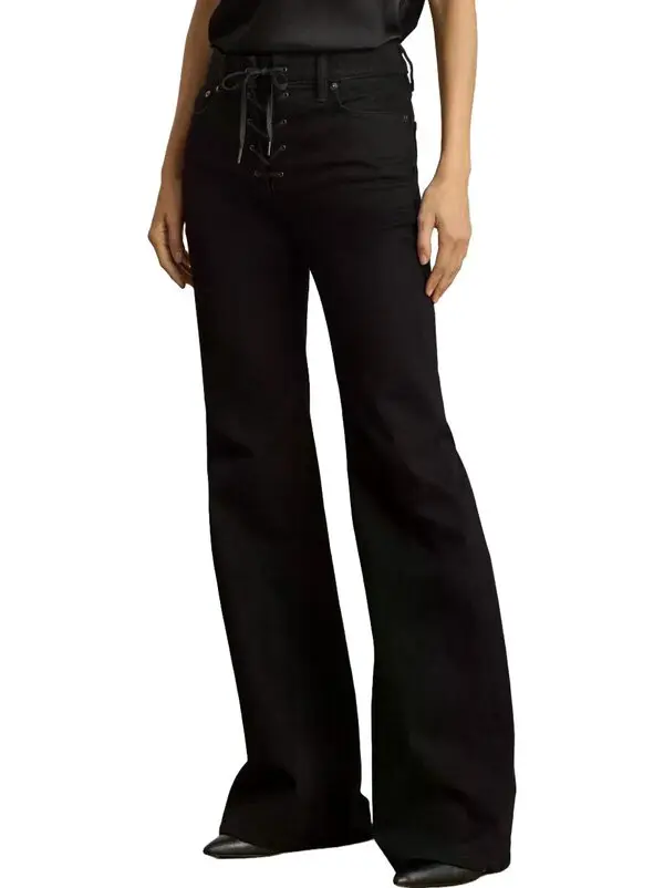 Ralph Lauren Lace-up Flared Jeans - Black