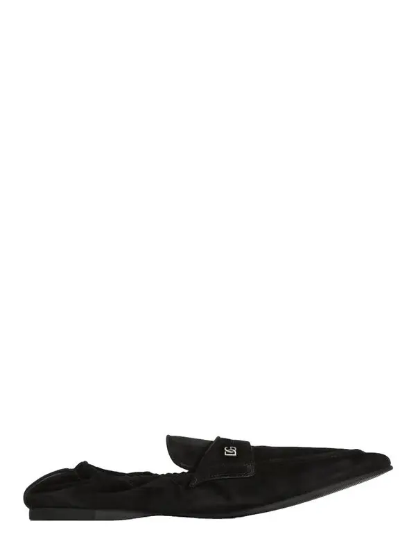 Dolce & Gabbana Calfskin Slip-on Slippers With Horsebit Detail - Black