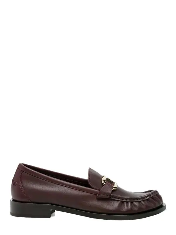 FERRAGAMO Gancini-plaque Loafers - Red