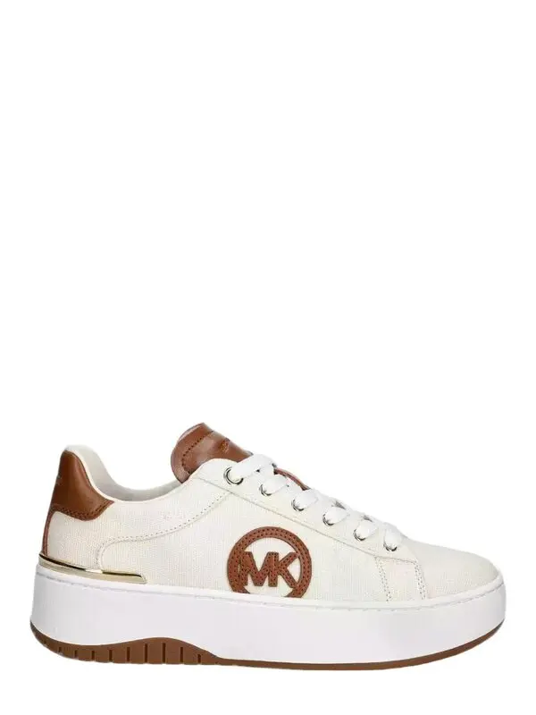 Michael Kors Platform Sneakers With Logo Patch - Neutrals