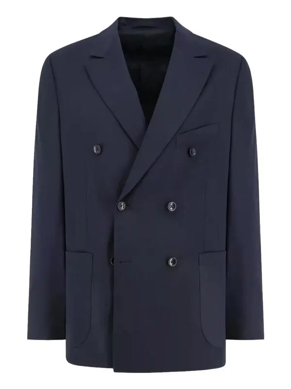 SEVEN GAUGE Double-breasted Peak-lapel Blazer - Blue
