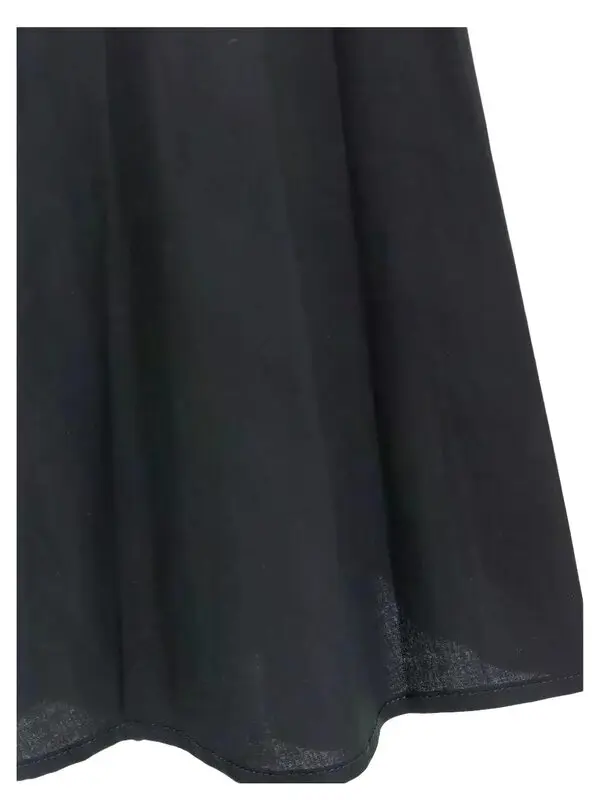 LAVI COUTURE Cotton Midi Dress With Waist Tie - Black