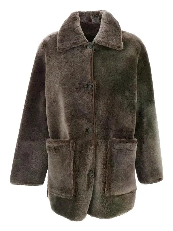 ARMA Shearling Patch-pocket Coat - Brown