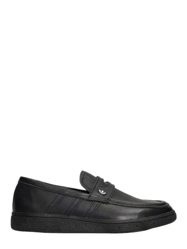 Adidas Logo-plaque Leather Loafers - Black