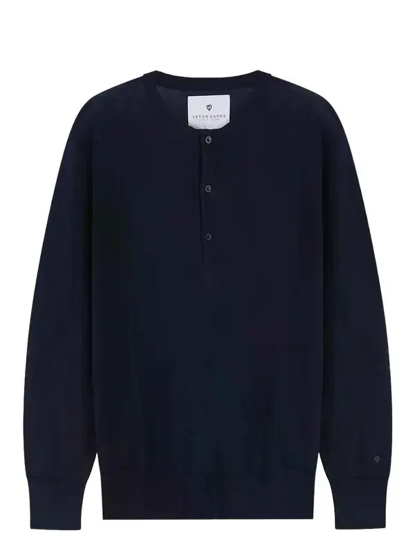 SEVEN GAUGE Serafino Sweater With Button Fastening - Blue