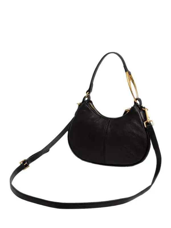 TWINSET Logo-debossed Leather Shoulder Bag - Black