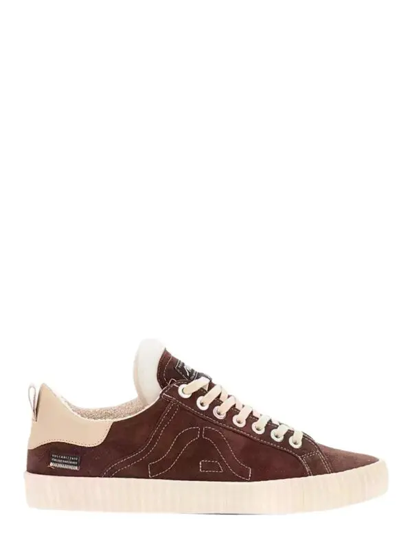 SPRINGA Wavy Suede Logo-patch Sneakers - Brown